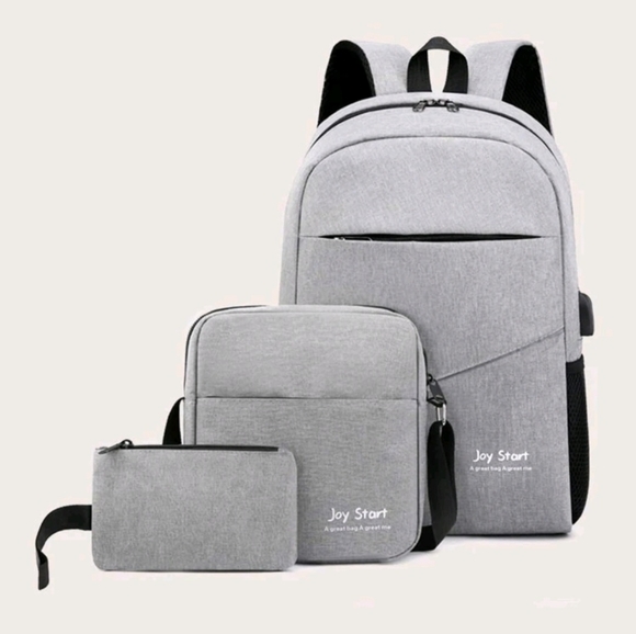 Accessories | New Grey 3 Piece Backpack Set | Poshmark